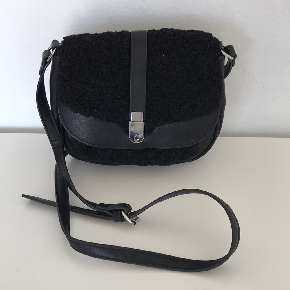 Danielle Nicole Faux Fur/Leather Minx Saddle Bag - Gem